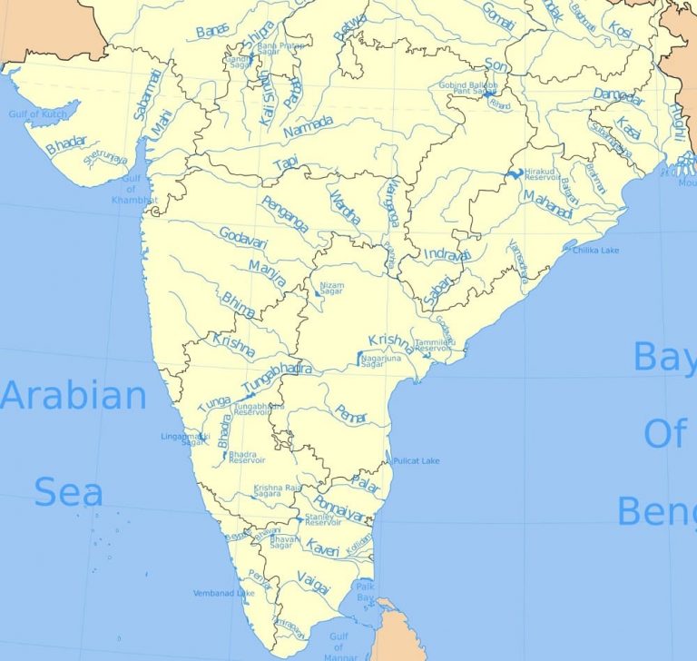 Peninsular Rivers of India - 30 major West & East Flowing Rivers